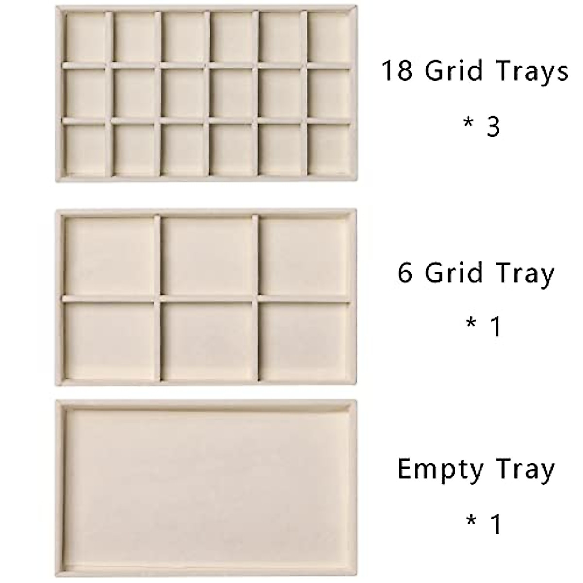 Frebeauty Acrylic Jewelry Organizer,Earring Organizer Box with 5 Drawers Clear Jewelry Box with Velvet Trays for Women,Stackable Earring Display Holder for Rings Studs and Bracelets(Beige)