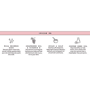 Frank Body Rose Gold Shimmer Scrub | Natural, Vegan, Cruelty Free Exfoliating Body Scrub Smooths, Exfoliates, and Hydrates with Sugar, Salt, Vitamin E, and Grapeseed Oil | 7.43 oz / 220 g