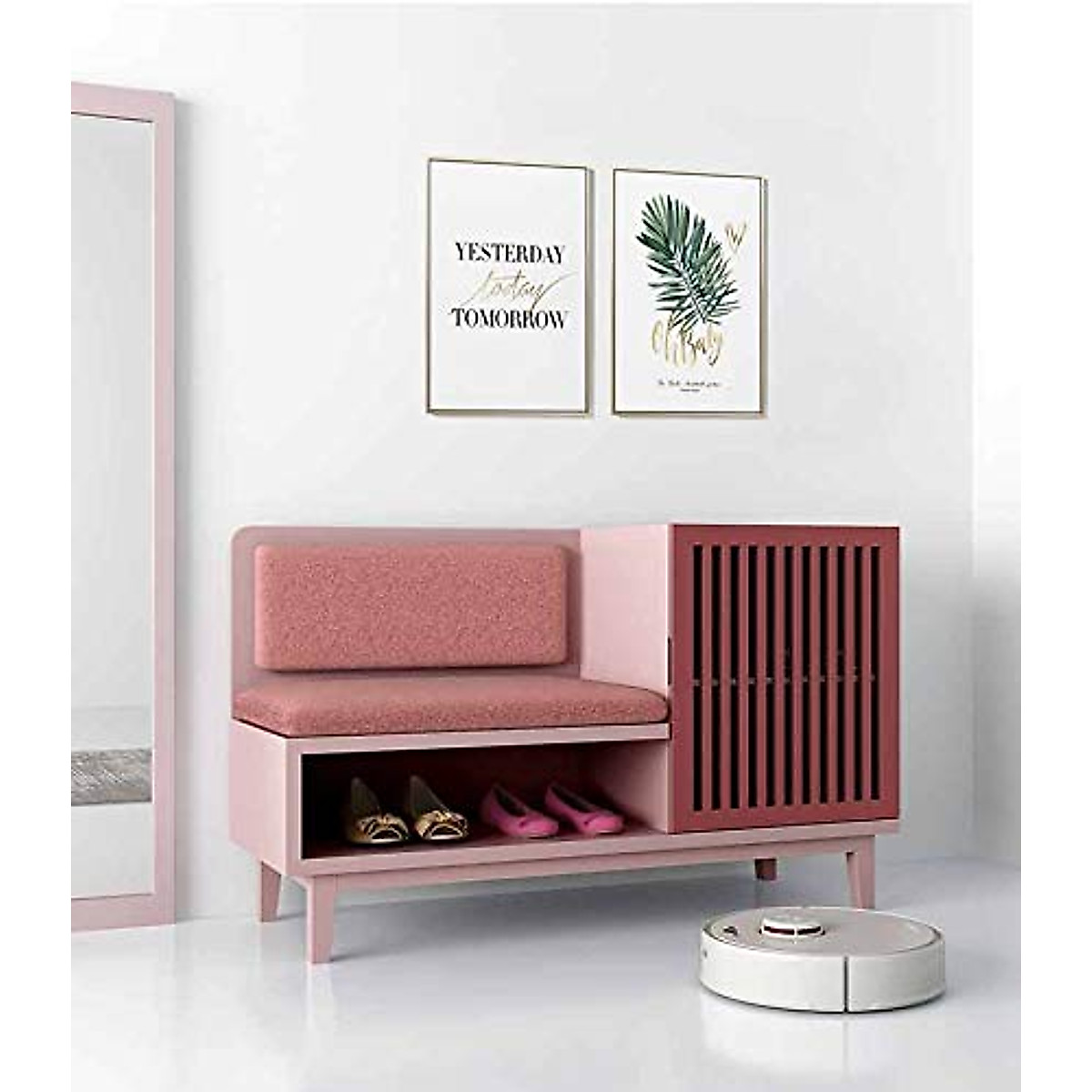 N/A Fashion Shoe Cabinets Minimalist Multi-Function Shoe Changing Stool Porch Partition Hall (Color : Black)