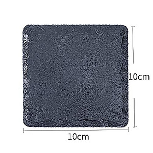 ACKEIVTO Small Slate Reptile Basking Platform Tortoise Feeding Dish Natural Rock Reptile Food Bowl Landscape Habitat Decor for Turtle Lizard Bearded Dragon Crested Gecko Snake 4 * 4