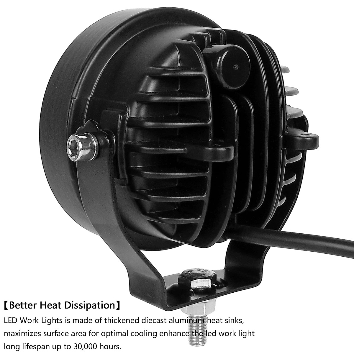 SUFEMOTEC Led Pod Light 4x4 Offroad Driving 2PCS 4 Inch 60W Super Bright Waterproof Work Auxiliary Bumper Lights Fit For 12V 24V Car Truck ATV Boat Motorcycle Round Fog