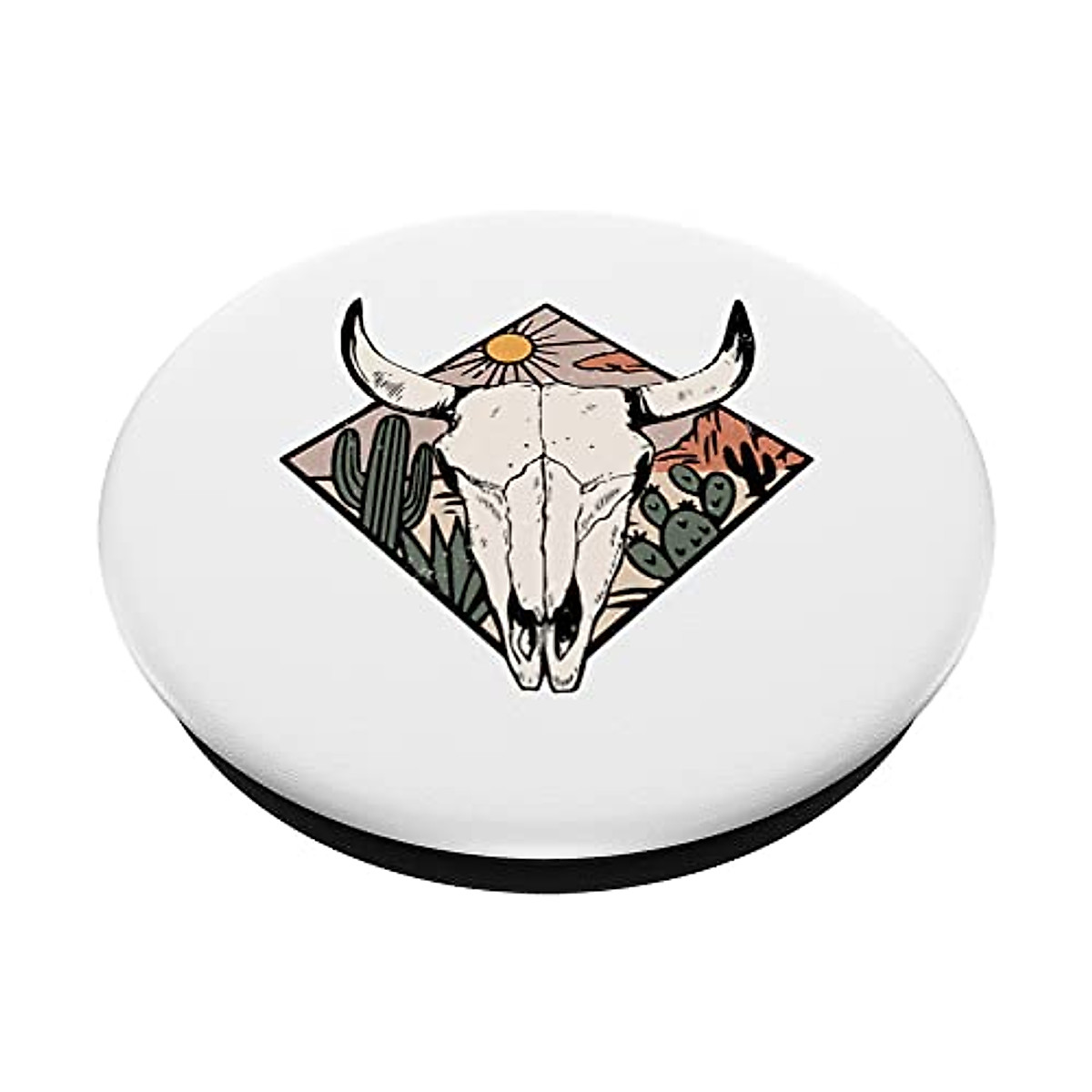 Vintage Country Western Desert Bull - Cool Country Bull Head PopSockets Swappable PopGrip