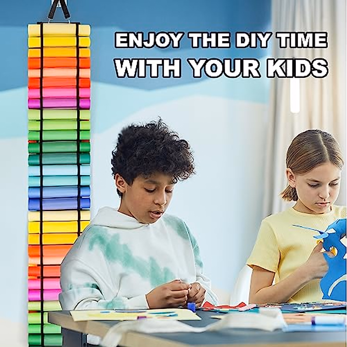 Vinyl Roll Holder, 60 Compartments Vinyl Roll Storage for Permanent Vinyl Organizer, Craft Storage Organizer,Vinyl Storage Rack for Home Crafts, Door/Wall Mount