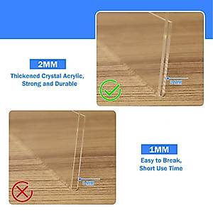 COYMOS Acrylic Sign Holder 8.5 x 11 Horizontal 6 Pack Slant Back Acrylic Stands for Display Plexiglass Clear Acrylic Display Stands for Ad Frame, Picture Photo Frames, Promotions, Restaurants, Office