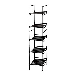 Organize It All 5 Tier Square Freestanding Shelf Unit for Bedroom, Bathroom, or Home Storage and Organization, in Espresso