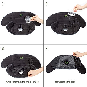 Piddle Pad Car Seat Protector, Waterproof Potty Training Seat Saver Pads for Infants Baby and Toddlers, Machine Wash and Dry (Black)