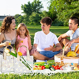 Whaline 12Pcs Clear PVC Gift Bags with Handle Bridesmaid Gift Bags Cute Daisy Flower Transparent Gift Bags Reusable Treat Bags for Thanksgiving Christmas Wedding Birthday Baby Shower Party Supplies