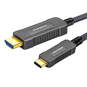SOEYBAE USB C to HDMI Cable 30ft/10m, USB 3.1 Type C to 4K Fiber Optic HDMI Cable, Thunderbolt 3/4 Compatible, for MacBook Pro/Air 2020, iPad Pro 2021/2020, Surface Book 2, XPS