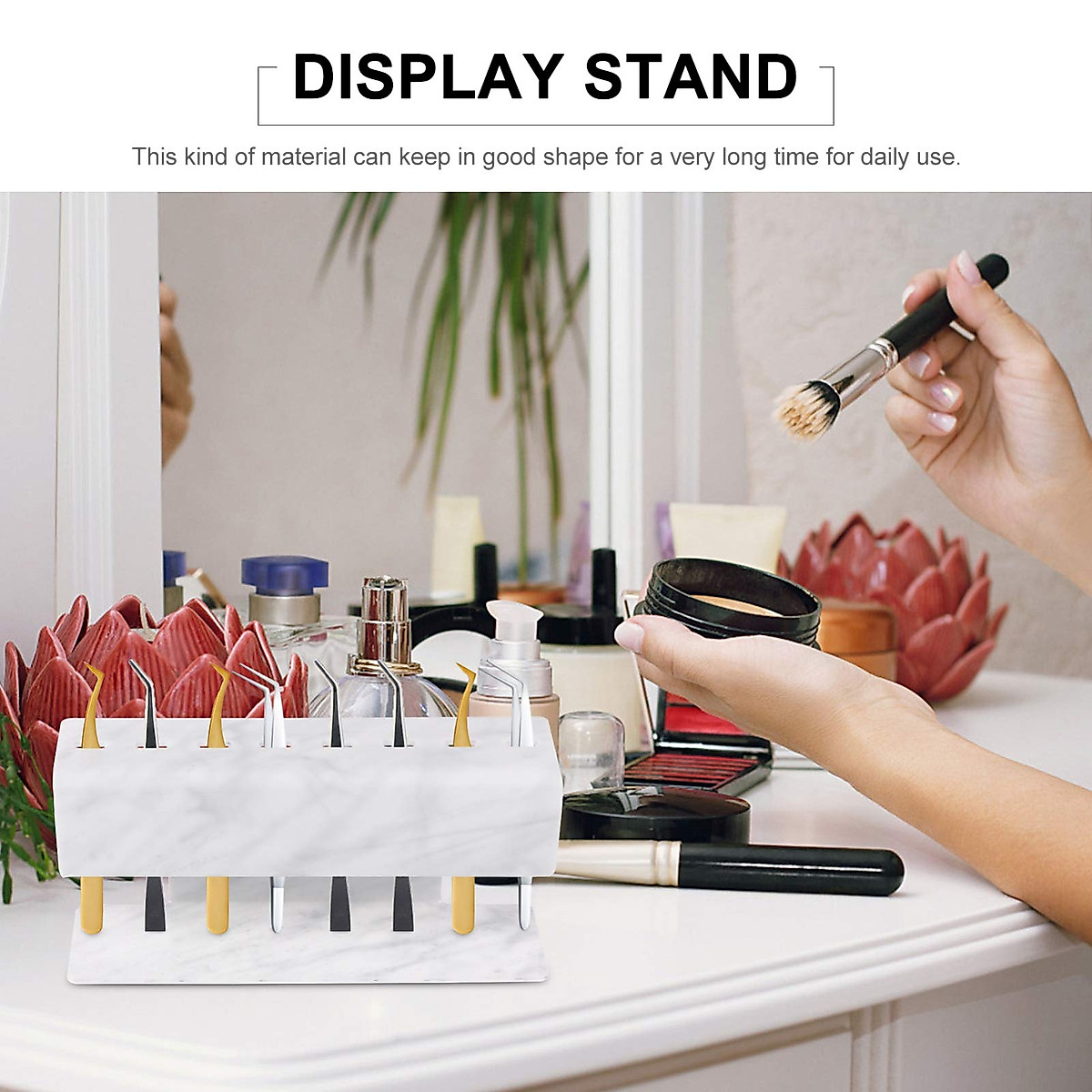 Beaupretty Eyelash Extension Tweezers Stand Holder 8 Holes Acrylic Tweezers Display Storage Tweezers Shelf Holder for Eyelash Extensions Supplies Accessories Tools