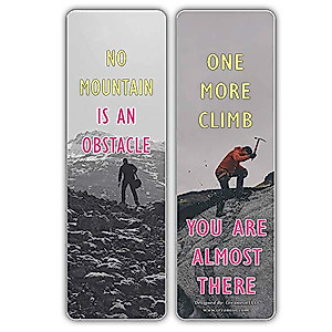 Creanoso Inspiring Rock Climbing Sayings (12-Pack) – Six Assorted Quality Bookmarker Cards Bulk Set – Premium Gift for Climbers, Professionals, Men & Women, Adults – Adventure Giveaway Ideas