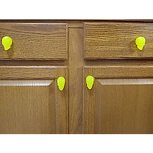 Yellow Skull Cabinet Knobs/Drawer Knobs (Black Light Activated) (Set of 2)