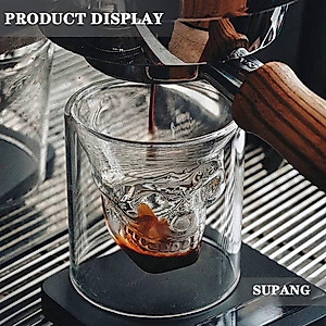 Rircio Double Layer Unique Transparent Design Skull Whiskey Glass Cup, Funny Crystal Drinking Cup, Shot Glasses, Cool Beer Cup for Wine Cocktail Vodka, Home Halloween Party Bar Cup Gift (6oz / 180ML)