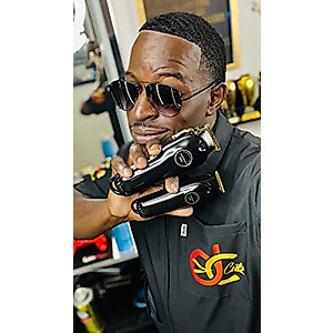 SUPRENT® Professional Hair Clippers for Men, Hair Cutting Kit & Zero Gap T-Blade Trimmer Combo, Cordless Barber Clipper Set with LED Display for Mens Gifts(Black)