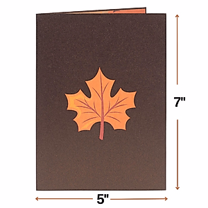 Paper Love 3D Autumn Pop Up Card, Handmade Maple Tree Popup Greeting Cards, For Fall, Birthday, Thanksgiving, Thinking of You, Sympathy, All Occasion - 5" x 7" Cover - Includes Envelope and Note Tag