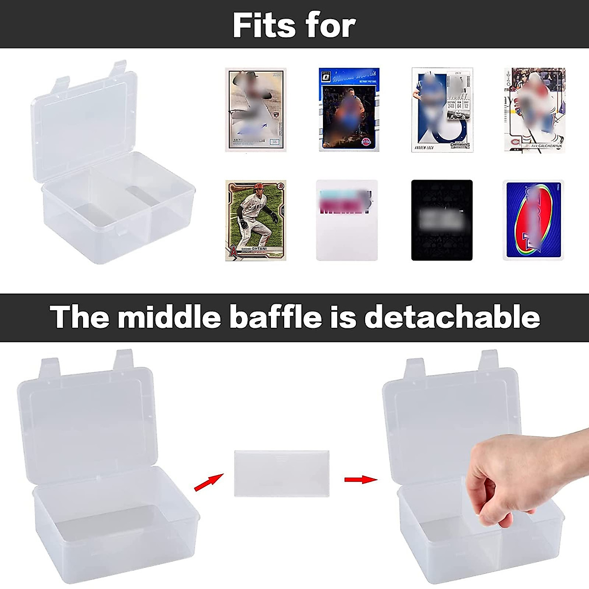 ALCYON 1600+ Baseball Card Storage Box, Sports Cards Holder Organizer Hard Plastic Display Case Compatible with Baseball/Football/for MTG/for PM for Collector (Bag Only)