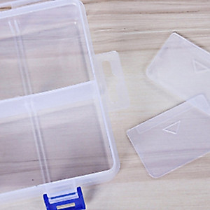 VORCOOL Transparent Plastic Storage Box Portable Clear Medicine Organizer Holder with Adjustable Dividers for Jewelry Beads Earring Container Tool Fishing Hooks(8 Grids)