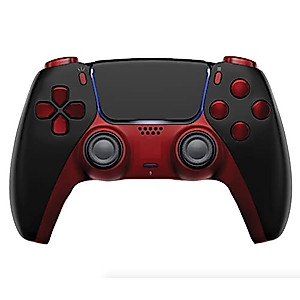 Custom Wireless UN-MODDED PRO Controller compatible with PS5 Exclusive Unique Design (Black/Red)