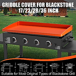 likjhbn 36 inch Griddle Cover for Blackstone, Silicone Grill Mat Blackstone Accessories Full Wrap-Around Protective Top Cooking Surface Protector Outdoor-Orange GJD-36-C
