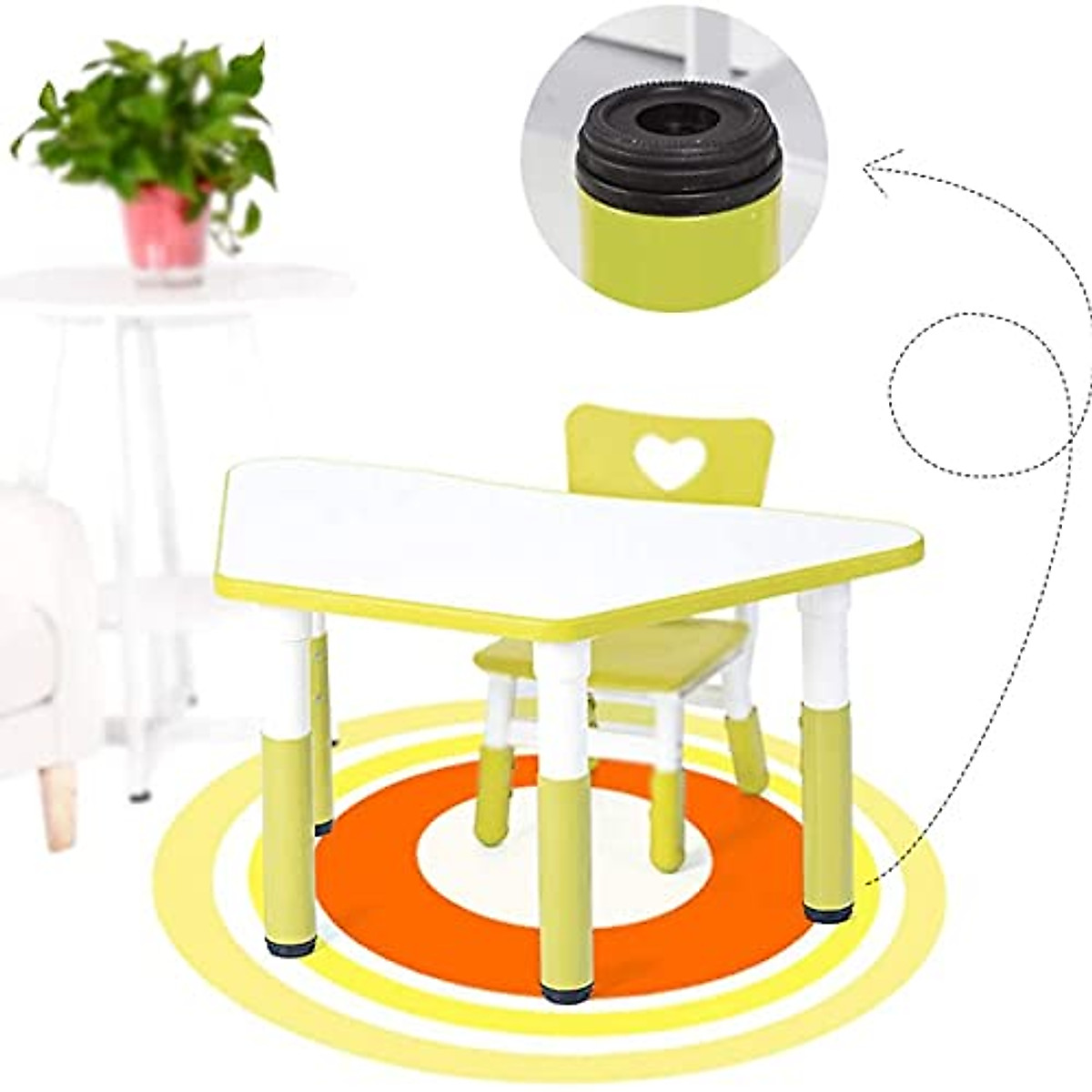 Walnut Children's Table Adjustable Lifting Student Desk New Table Kindergarten Lifting Tables and Chairs