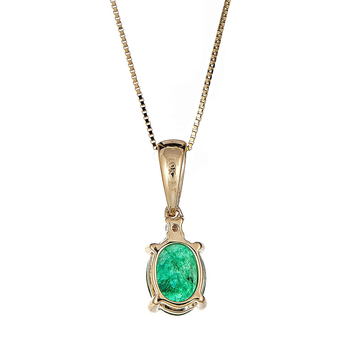Gin & Grace 10K Yellow Gold Natural Emerald Diamond (SI1) Pendant for Women