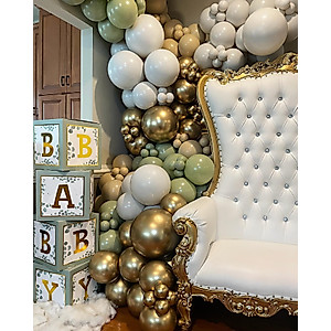 148pcs Neutral Nude Balloon Garland Arch Kit Pearl White Nude Tan Balloons Double Stuffed Green Balloon Garland for Bride Wedding Shower Woodland Jungle Theme Birthday Boho Party Decorations