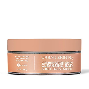Urban Skin Rx Combination Skin Cleansing Bar | 3-in-1 Daily Cleanser, Exfoliator, and Mask Smooths, Hydrates, Improves the Appearance of Skin Tone + Texture, Formulated with Salicylic Acid | 2.0 Oz