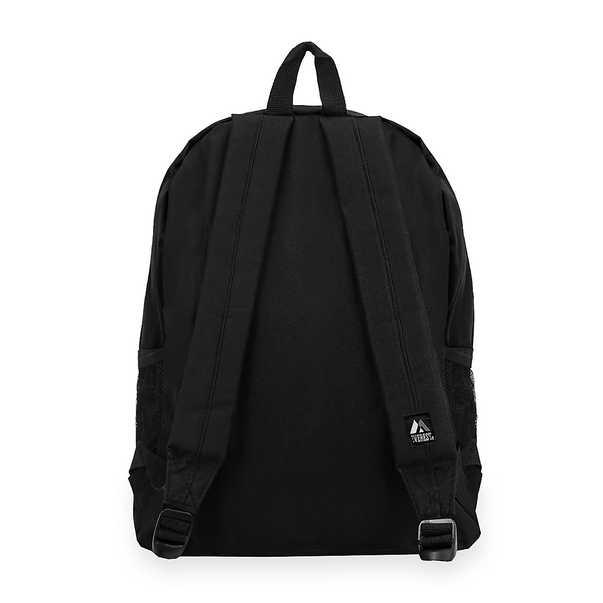 Everest Casual Backpack with Side Mesh Pocket, Black, One Size