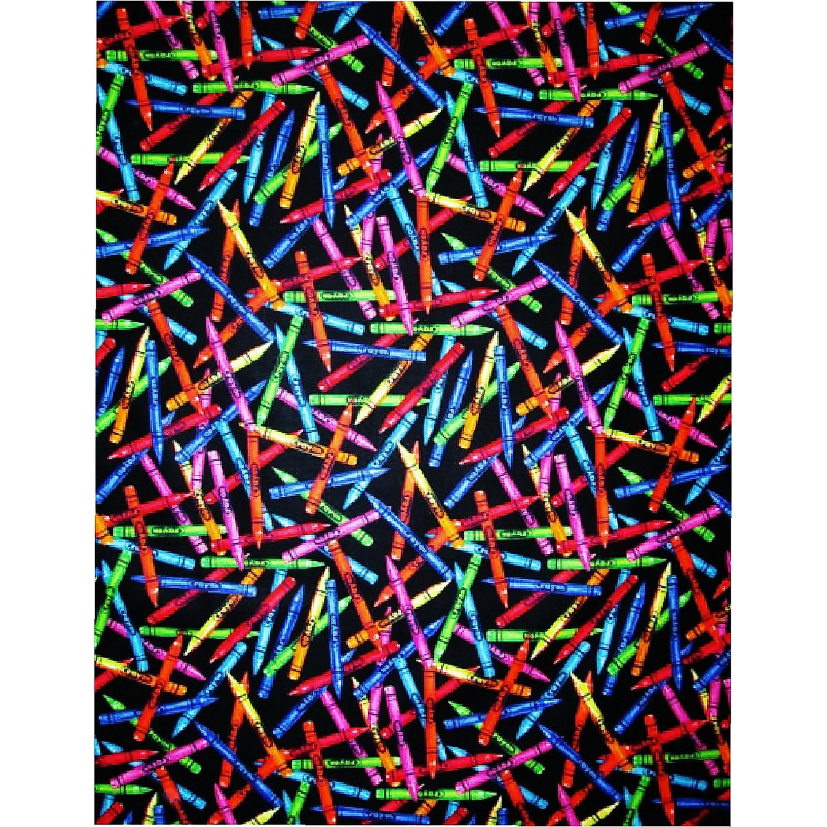 2 Piece Value Pack - Realistic Crayon Print - Fat Quarter Quilting Fabric - 18" x 21" - 100% Cotton