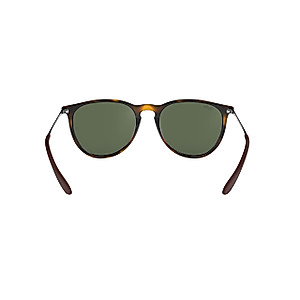Ray-Ban RB4171 Erika Round Sunglasses, Light Havana/Dark Green, 54 mm