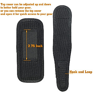 SdTacDuGe Molded OC/Mace Spray Pouch for Duty Belt, OC Spray Holder Pouch with Removable Top Cover and Hidden Snap,Top Flap Police Duty OC Pepper Spray Holder MK3 or MK4 and Similar