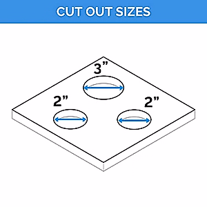 3.0", 2.0" and 2.0" Open Canister Bundle for Hot Tools, Hair Dryer, Curling Iron, and Flat Iron Holder Tube Ring | Docking Drawer | Chrome Steel