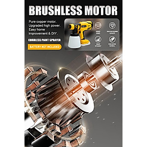 Cordless Paint Sprayer for DeWo1t 20V Max Battery (Battery NOT Included), HVLP Spray Paint Gun