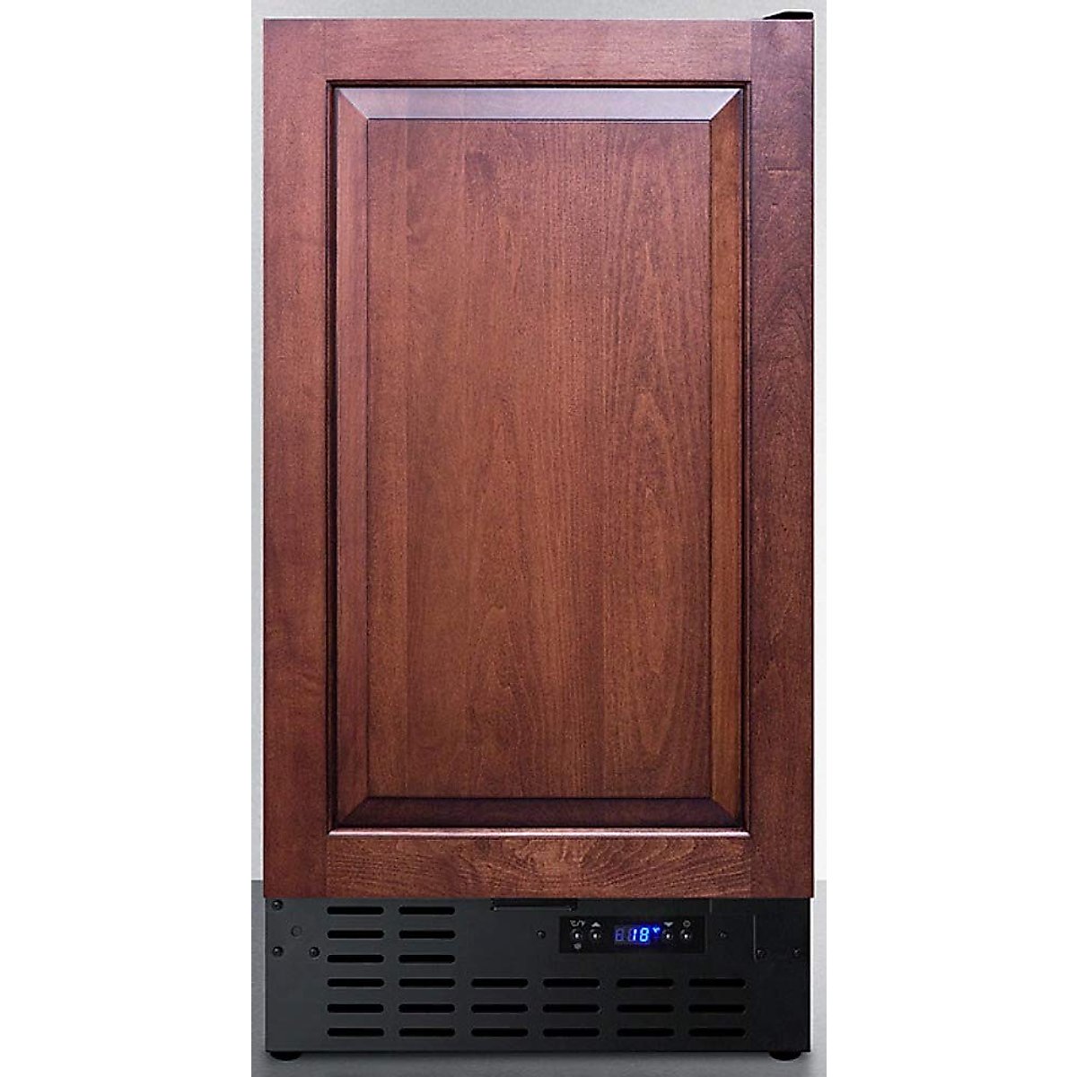 Summit Appliance BIM18IFADA 18" Wide ADA Compliant Built-in Undercounter Frost-Free Crescent Icemaker for Built-in or Freestanding Use with Panel-Ready Door and Black Cabinet