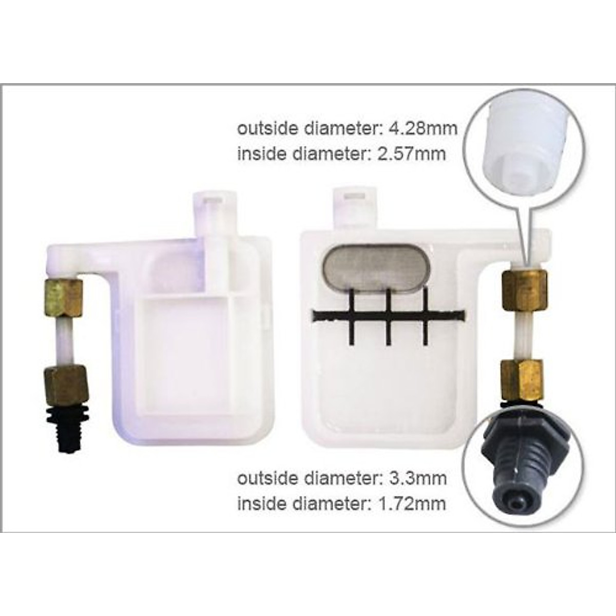 Big Damper with Resized Adapter Solvent for DX4 Heads Mutoh VJ-1204,VJ-1304,1604,RJ-900C 10 PCS/Packed