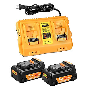 DCB102 Battery Charger Replacement for Dewalt Battery Charger Compatible with Dewalt 12V 20V Max Lithium Battery (Include 2Pack Battery)