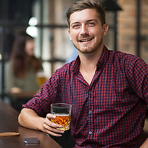 HOHY Whiskey Glasses Set of 4, Old Fashioned Glasses, Bourbon Glasses, 11 oz Thick Bottom Old Fashioned Whiskey Glasses for Men, Premium Whiskey Gifts for Bourbon, Scotch, Cocktail.