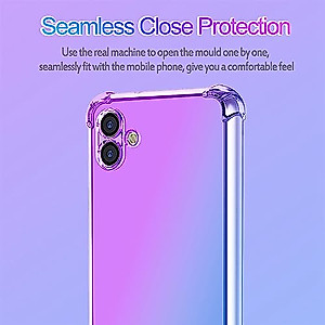 Ueokeird for Galaxy A04 Case, Samsung M13 5G SM-A045F Case, Clear Cute Gradient Phone Case Slim Anti Scratch Flexible TPU Cover Shockproof Protective Case for Samsung Galaxy A04 4G (Purple/Blue)