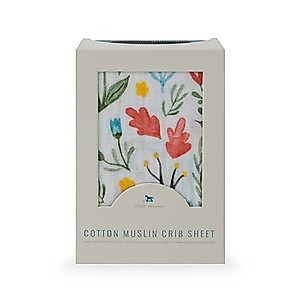 Little Unicorn – Meadow Fitted Crib Sheet | Fitted Crib Sheet | 100% Cotton Muslin | Super Soft | Sized for Standard Baby Crib & Toddler Mattress | Machine Washable | 52” x 28” x 9”