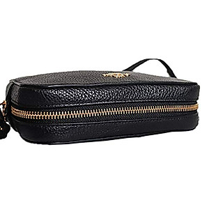 Coach Pebble Leather Mini Camera Crossbody Shoulder Bag, Black