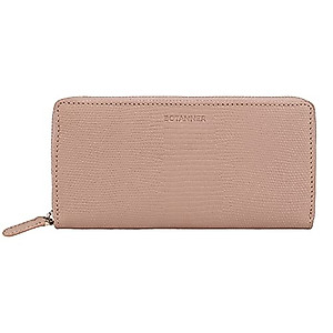 BOTANNER Genuine Leather Womens Zip Around Wallet RFID Blocking 8 Credit Card Slots 2 Bill Sections Zip Section for Coins 2 Slip pockets | Gift for Her (Pink)