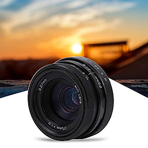 25Mm F1.8 Lens, CCTV C Mount Wide Angle Lens, 2.36 * 2.36 * 1.26 Black for Sony Nex Camera Indoor(Black)