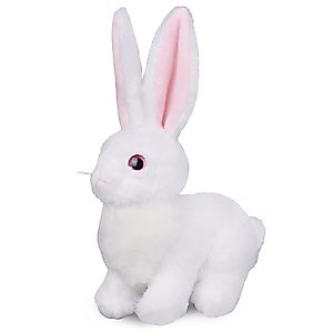 Marsjoy 12" White Easter Bunny Plush Toy, Soft Stuffed Animal Rabbit, Realistic Gift for Kids, Toddlers, Baby