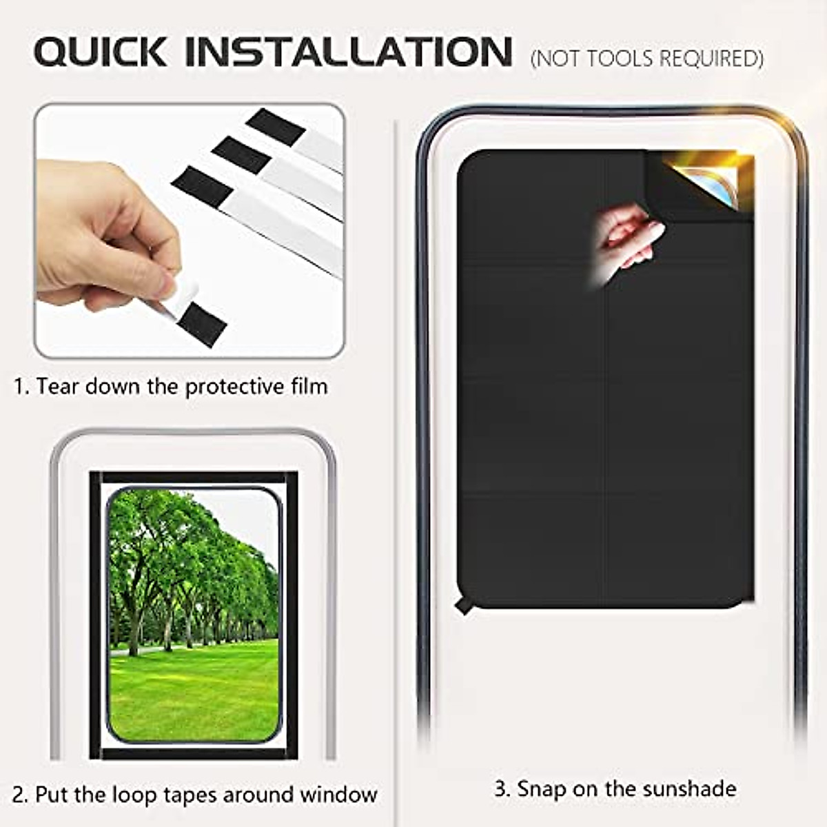 DoPake Thicken RV Door Window Shade Cover,Magnetic No Drill Foldable Velcro RV Blackout Window Cover,Waterproof Oxford Fabric,UV Rays Protection,Camper Trailer Door Window Sunshade Cover 16 x 25 inch