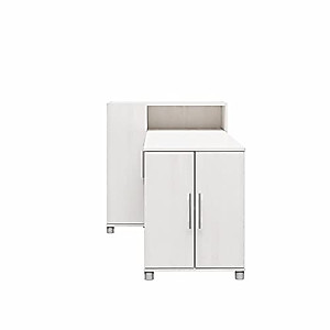 SystemBuild Evolution Camberly Hobby & Craft Desk w/Storage Cabinet in Ivory Oak
