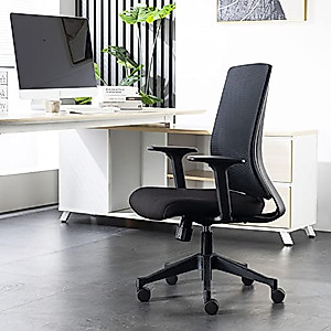 AOSKY Office Chair Ergonomic Desk Chair Task Chair with Mesh Backrest Height Adjustable Armrest Leaning Adjustable Computer Chair for Home Office (Black Back)