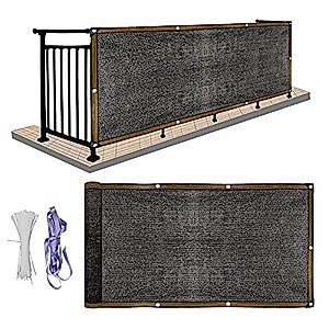 Balcony Privacy Screen Fence Cover,UV Protection Weather Mesh Balcony Shield for Garden Patio Outdoor Backyard (3' x 9.8')