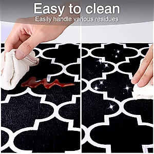 2Pcs Kitchen Rugs Mats, Non-Slip Waterproof Kitchen Rug Oil-Proof Floor Mat Leather PVC Scrub The Doormat for Living Room, Bedroom, Kitchen