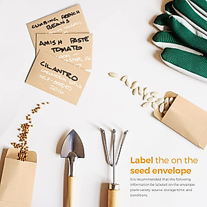 ACSTEP 100 Pack #1 Paper Kraft Seeds Envelopes 2-1/4 X3-1/2, Small Coin Envelope 2x3 For Key, Tip, Seeds Packets, Self Adhesive Water Glummed Mini Tiny Envelopes