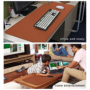 ZORESYN XL Large Mouse Pads (35.4"x15.8") - PU Leather Large Gaming Mousepad Desk Mat - Nonslip Base and Waterproof Desktop Keyboard Extended Mouse Mat (Light Brown, X-Large)