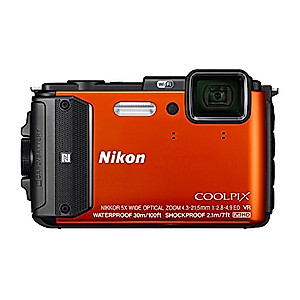 Nikon Coolpix AW130 16MP Waterproof Shockproof Digital Camera (Orange) (Renewed)
